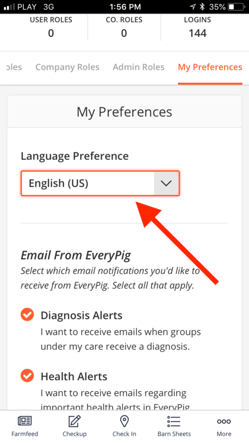 Changing your language preference